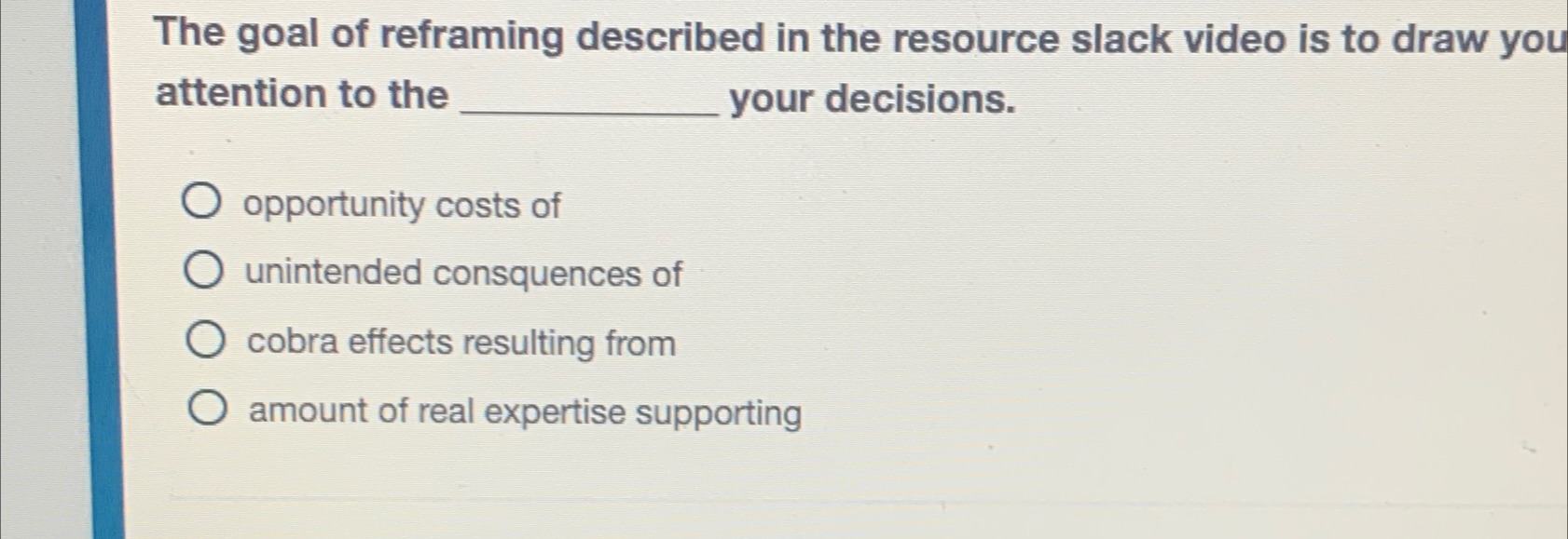 Solved The goal of reframing described in the resource slack | Chegg.com