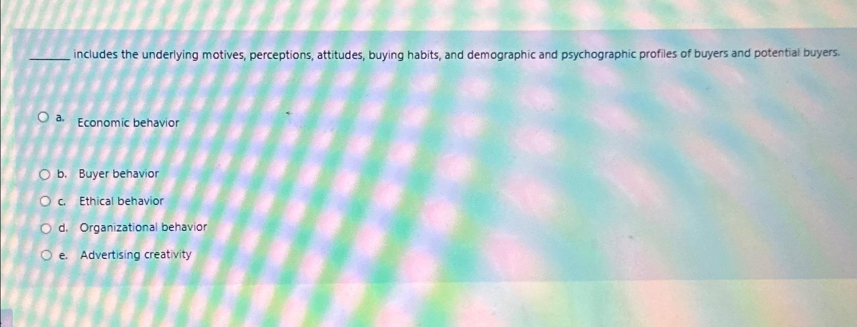 Solved includes the underlying motives, perceptions, | Chegg.com