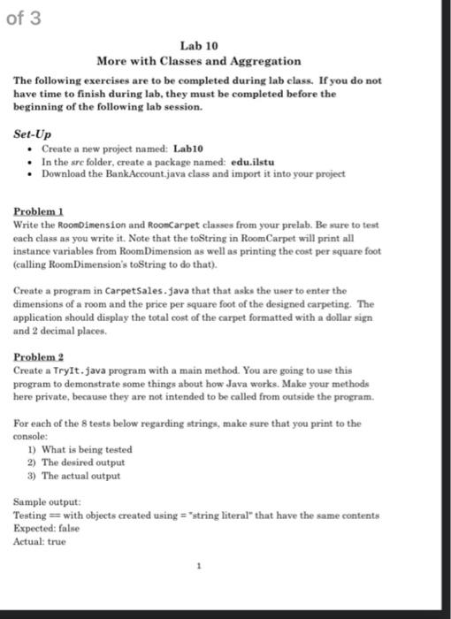 Solved of 3 Lab 10 More with Classes and Aggregation The | Chegg.com