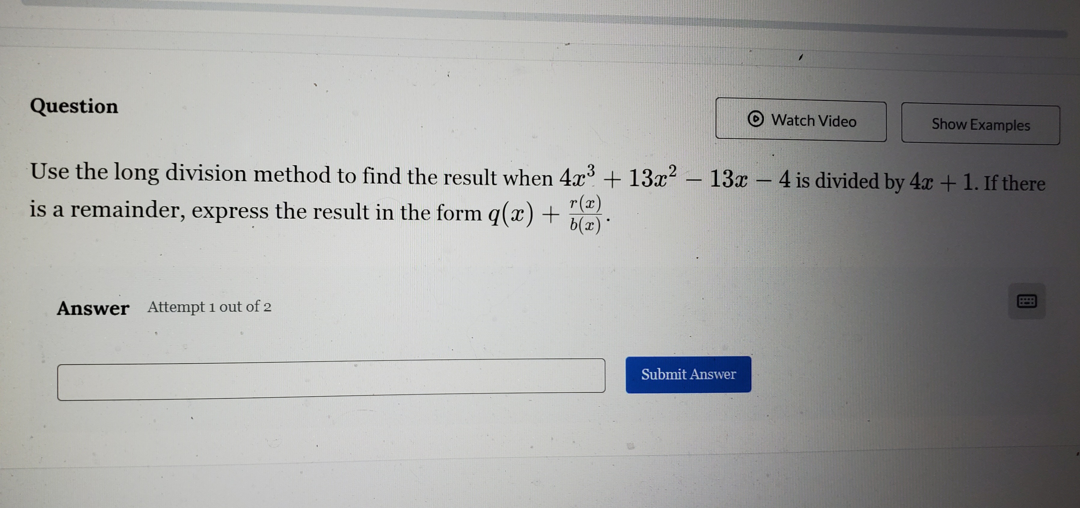 Solved QuestionUse the long division method to find the | Chegg.com