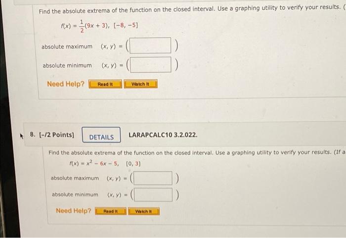 Solved Find All Relative Extrema Of The Function If An