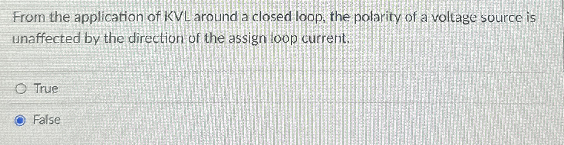 Solved From the application of KVL around a closed loop, the | Chegg.com