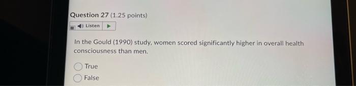 Solved In the Gould (1990) study, women scored significantly | Chegg.com