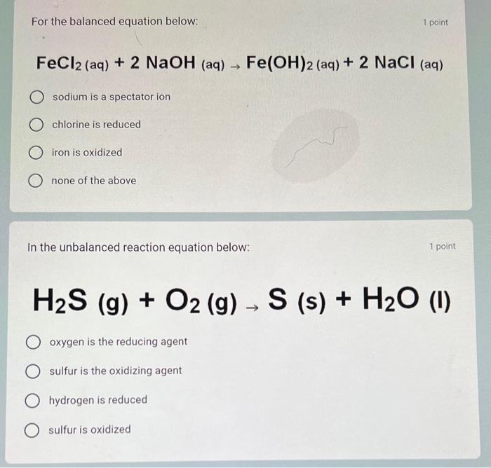 Solved What is the correct balanced half-reaction equation | Chegg.com