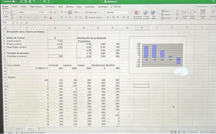 Modify the Walton xisx file, Part 2, so that the | Chegg.com