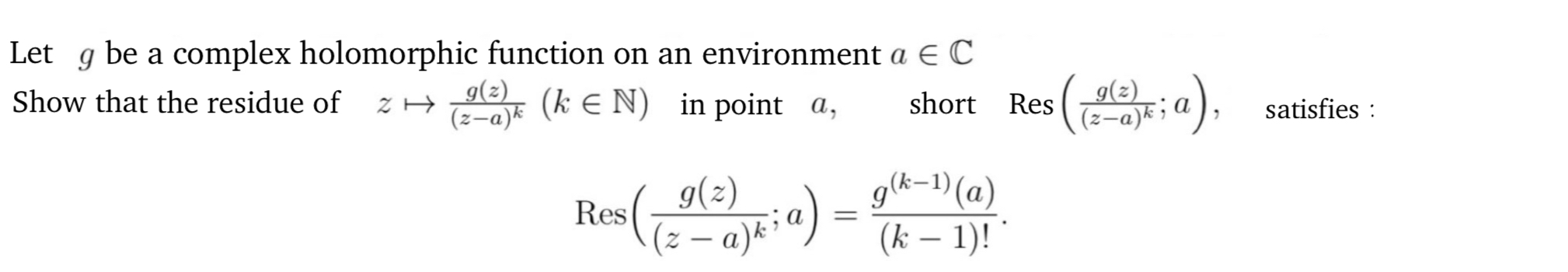 Solved Let g ﻿be a complex holomorphic function on an | Chegg.com