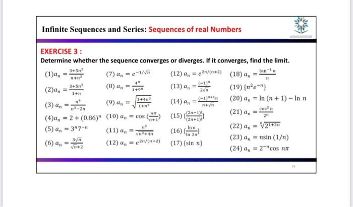Solved Infinite Sequences and Series: Sequences of real | Chegg.com