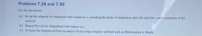 Solved Problems 7.29 and 7.30 For the line shown (a) Set up | Chegg.com