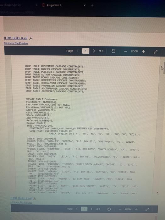 Solved Assignment 9 You must use the SQL files attached to | Chegg.com