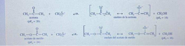 Solved ↔CH3−C−CH2]+CH3OH acetona enolato de la acetona | Chegg.com