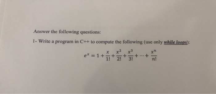 Solved Answer the following questions: 1- Write a program in | Chegg.com