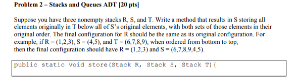 Solved Problem 2 - Stacks and Queues ADT (20 pts Suppose you | Chegg.com