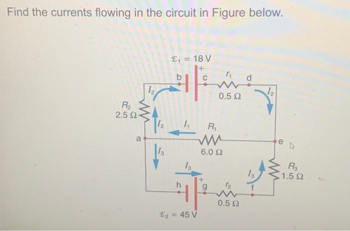 Solved Find the currents flowing in the circuit in Figure | Chegg.com