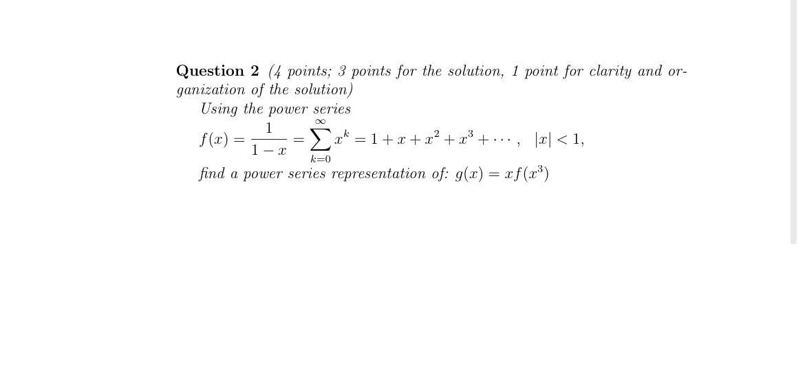 Solved Question 2 (4 ﻿points; 3 ﻿points for the solution, 1 | Chegg.com