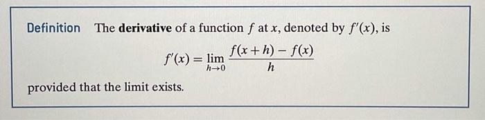 Solved Using the formal definition of a derivative (shown | Chegg.com