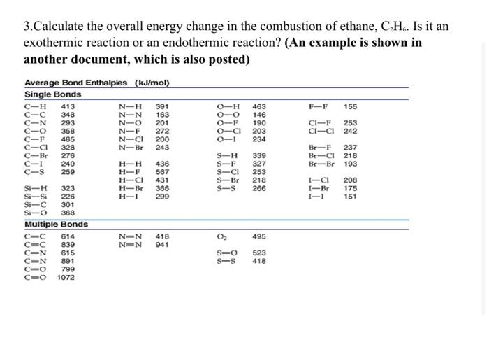 Solved 3.Calculate the overall energy change in the | Chegg.com