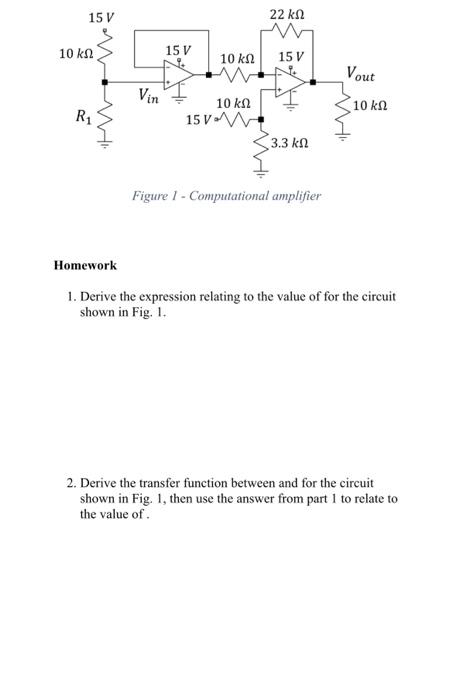 Solved Figure I - Computational ampltier Homework 1. Derive | Chegg.com