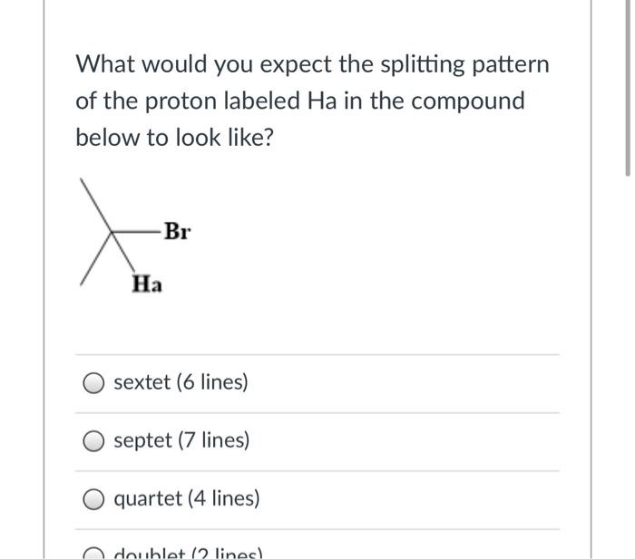 Solved What would you expect the splitting pattern of the | Chegg.com