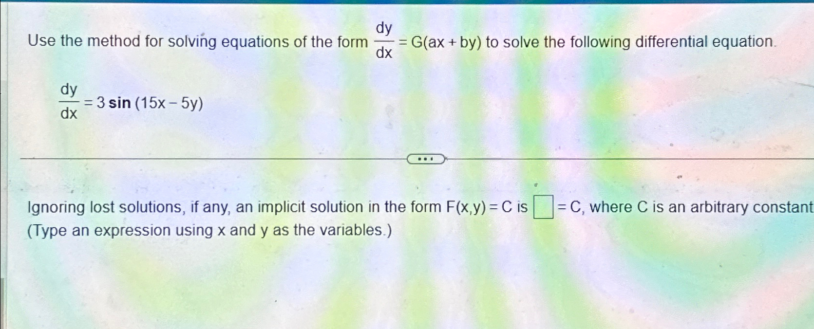 Use the method for solving equations of the form | Chegg.com