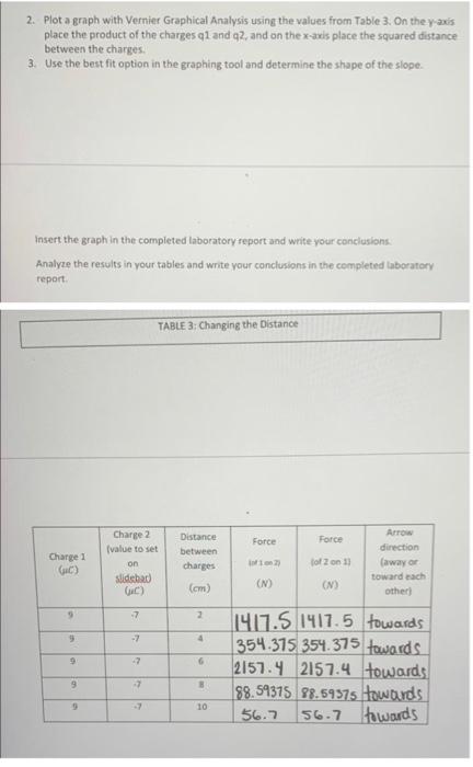 Solved 2. Plot a graph with Vernier Graphical Analysis using | Chegg.com