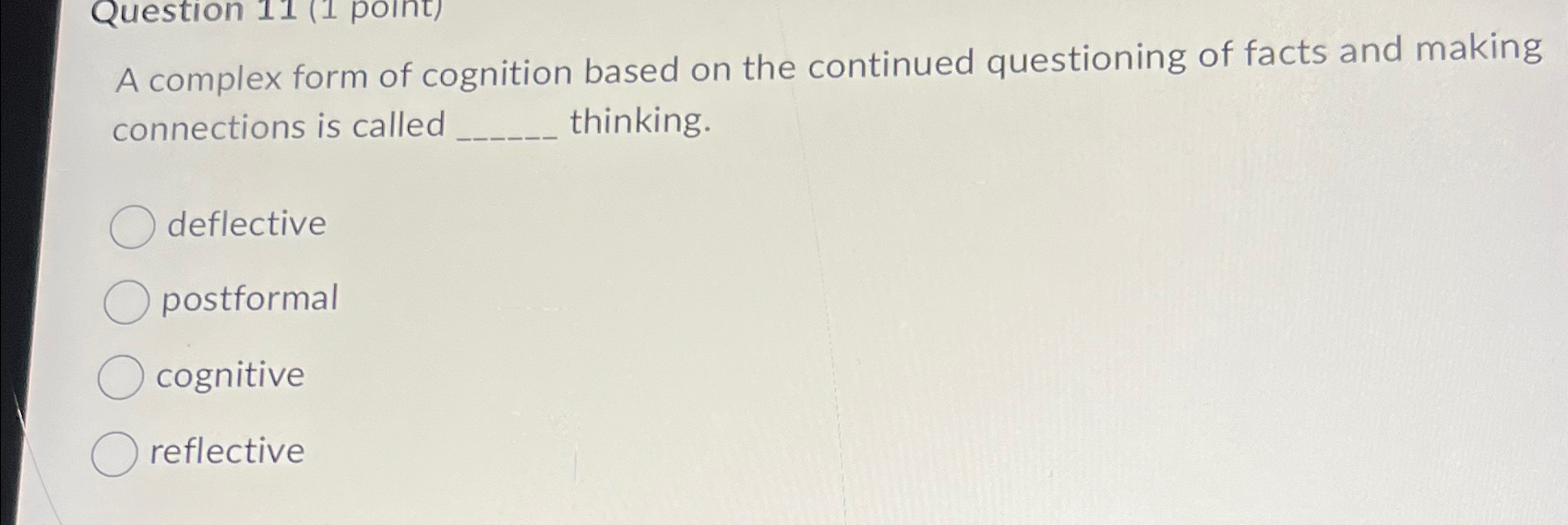 Solved A complex form of cognition based on the continued | Chegg.com