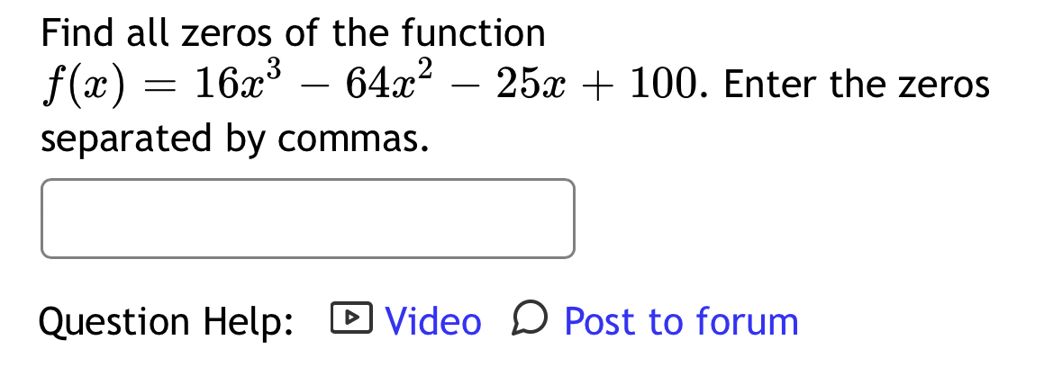 Solved Find all zeros of the function | Chegg.com