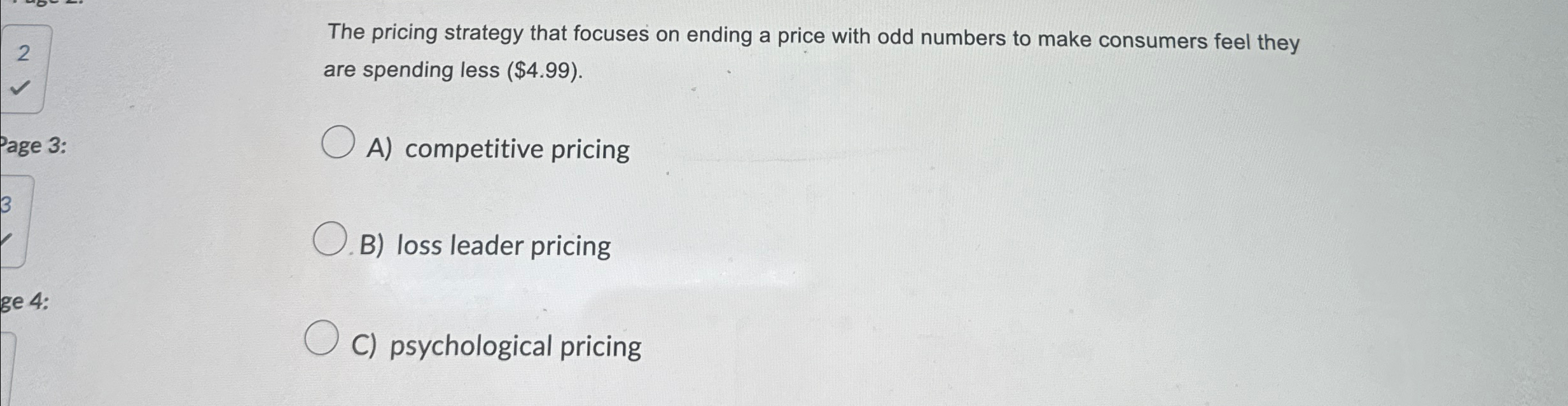 Solved The pricing strategy that focuses on ending a price | Chegg.com