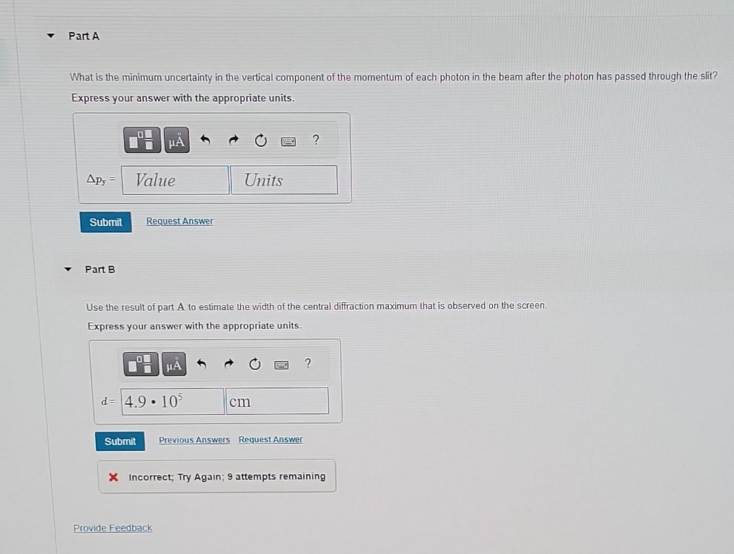 Solved What is the minimum uncertainty in the vertical | Chegg.com