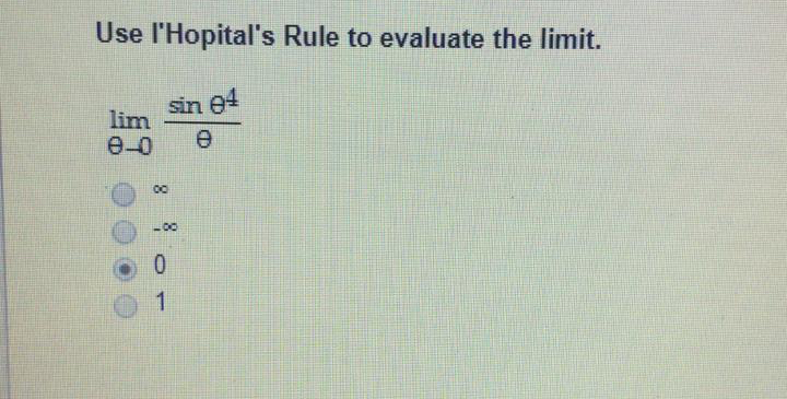 Solved Use l'Hopital's Rule to evaluate the | Chegg.com