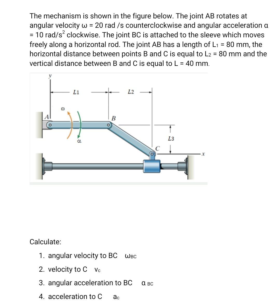 Solved The mechanism is shown in the figure below. The joint | Chegg.com