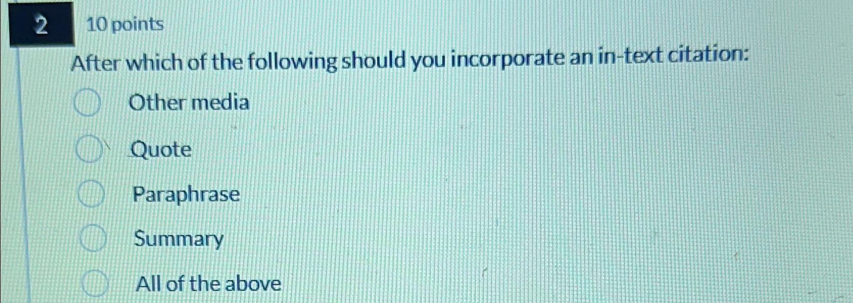 Solved 210 ﻿pointsAfter which of the following should you | Chegg.com