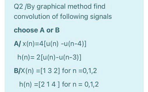 Solved Q2 /By graphical method find convolution of following | Chegg.com