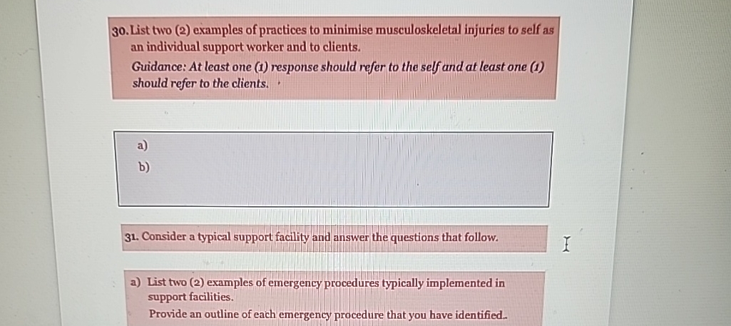 Solved List two (2) ﻿examples of practices to minimise | Chegg.com