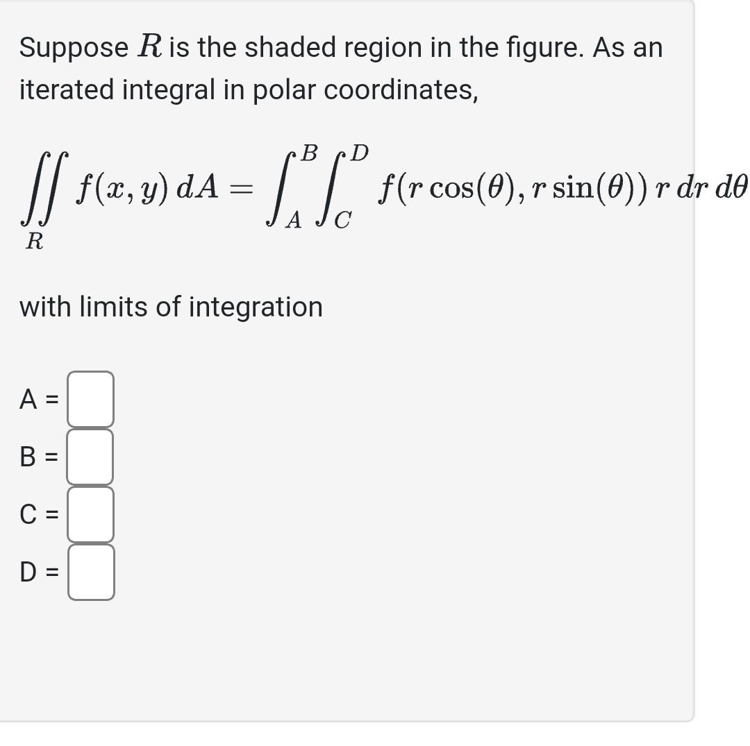 find the limits of the integrals A, B, C, and | Chegg.com