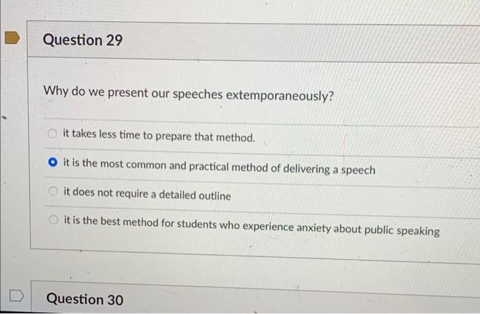 Solved Question 29 Why do we present our speeches | Chegg.com
