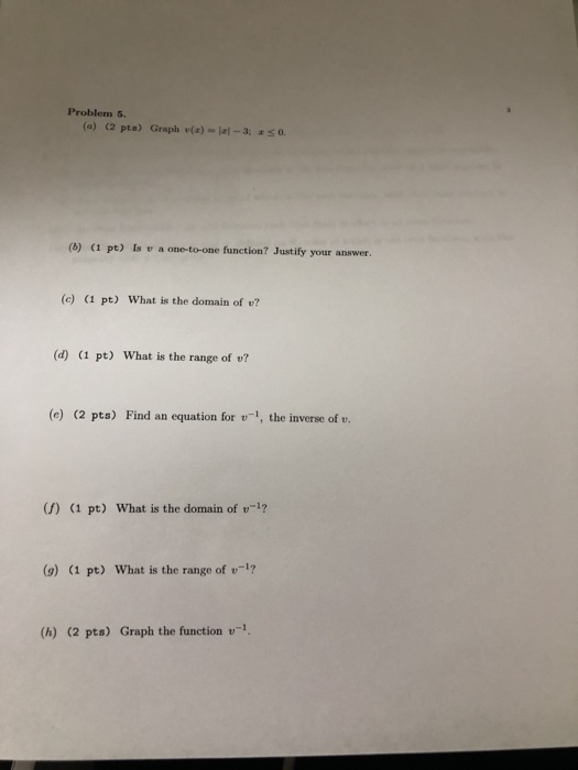 Solved Problem 5. (a) (2 pta) Graph (x) - -3; ISO (6) (1 pt) | Chegg.com