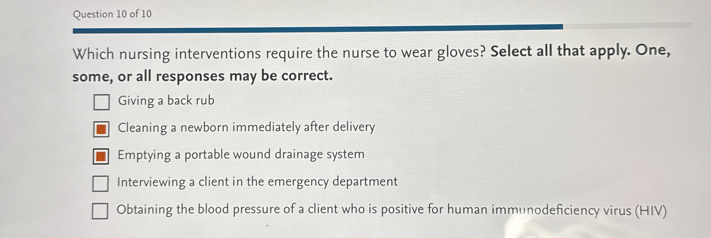 Solved Which nursing interventions require the nurse to wear | Chegg.com
