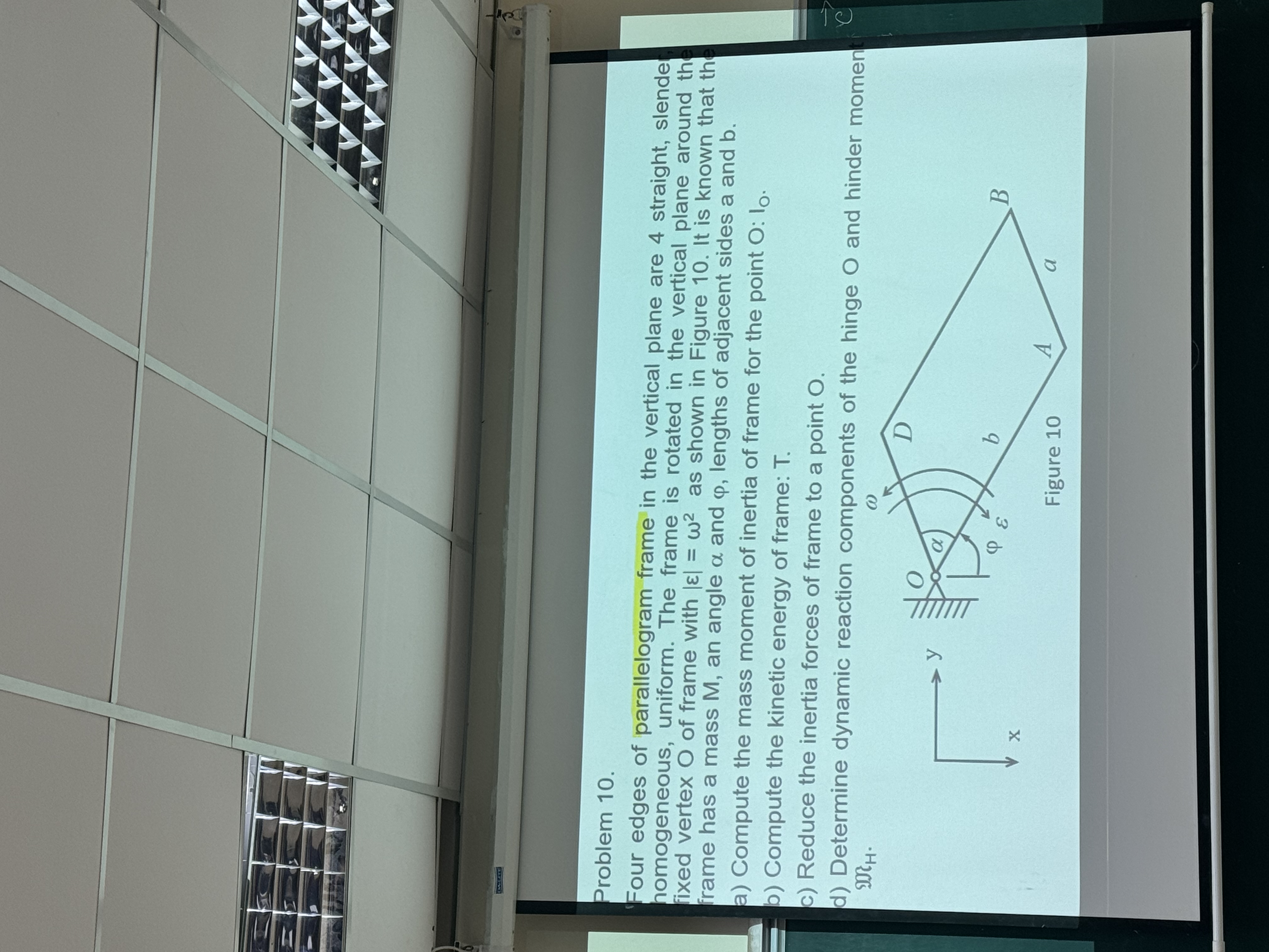 Solved Problem 10.Four edges of parallelogram frame in the | Chegg.com