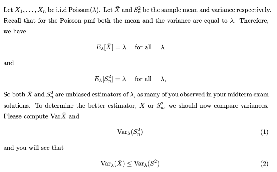 Solved 1. ﻿Compute (1) ﻿explicitly.2. ﻿Now which estimator | Chegg.com