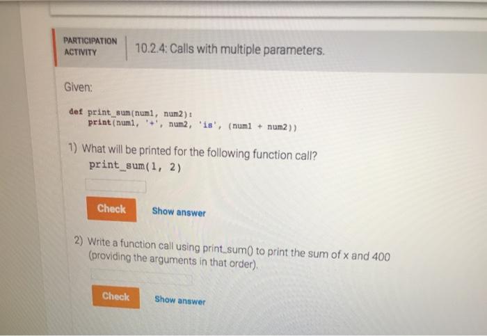 Solved 1) Complete the function definition to have a | Chegg.com