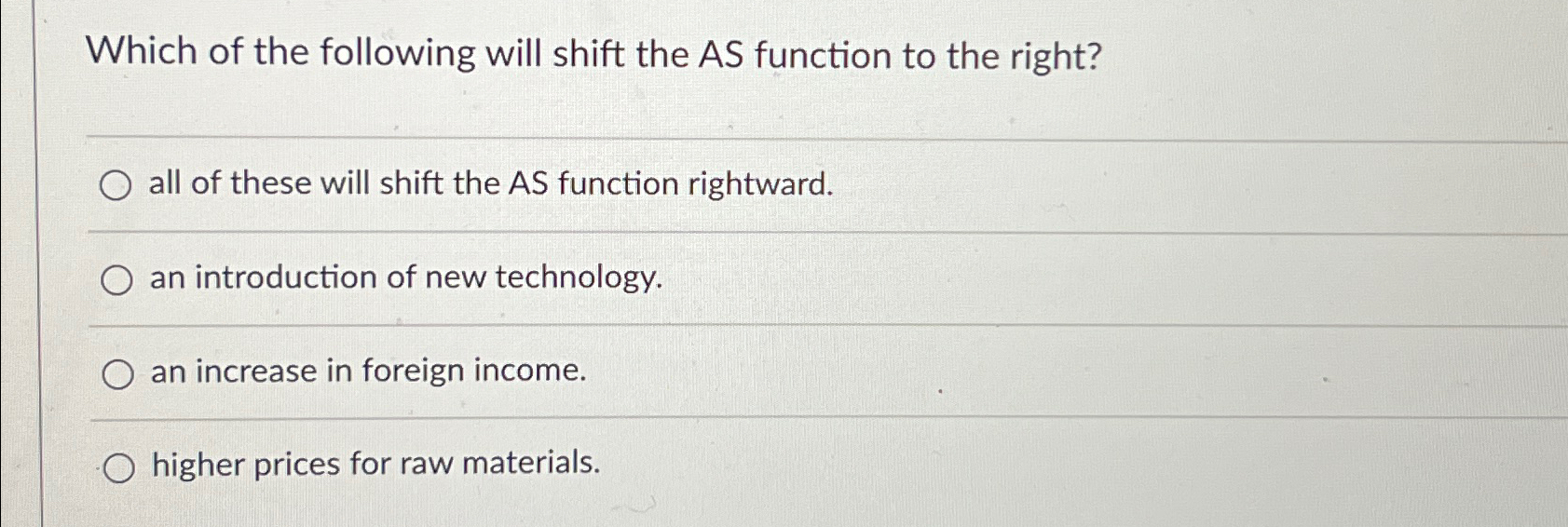 Solved Which Of The Following Will Shift The As Function To 4521