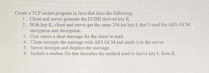 Solved Create A Tcp Socket Program In Java That Does The