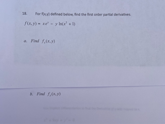 Solved 18. For f(x,y) defined below, find the first order | Chegg.com