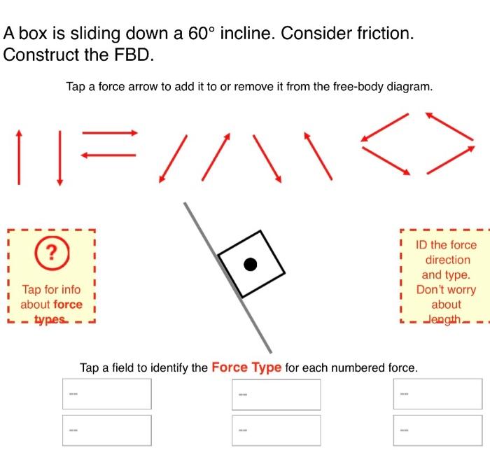 Solved A box is sliding down a 60∘ incline. Consider | Chegg.com
