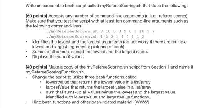 Solved Write an executable bash script called | Chegg.com