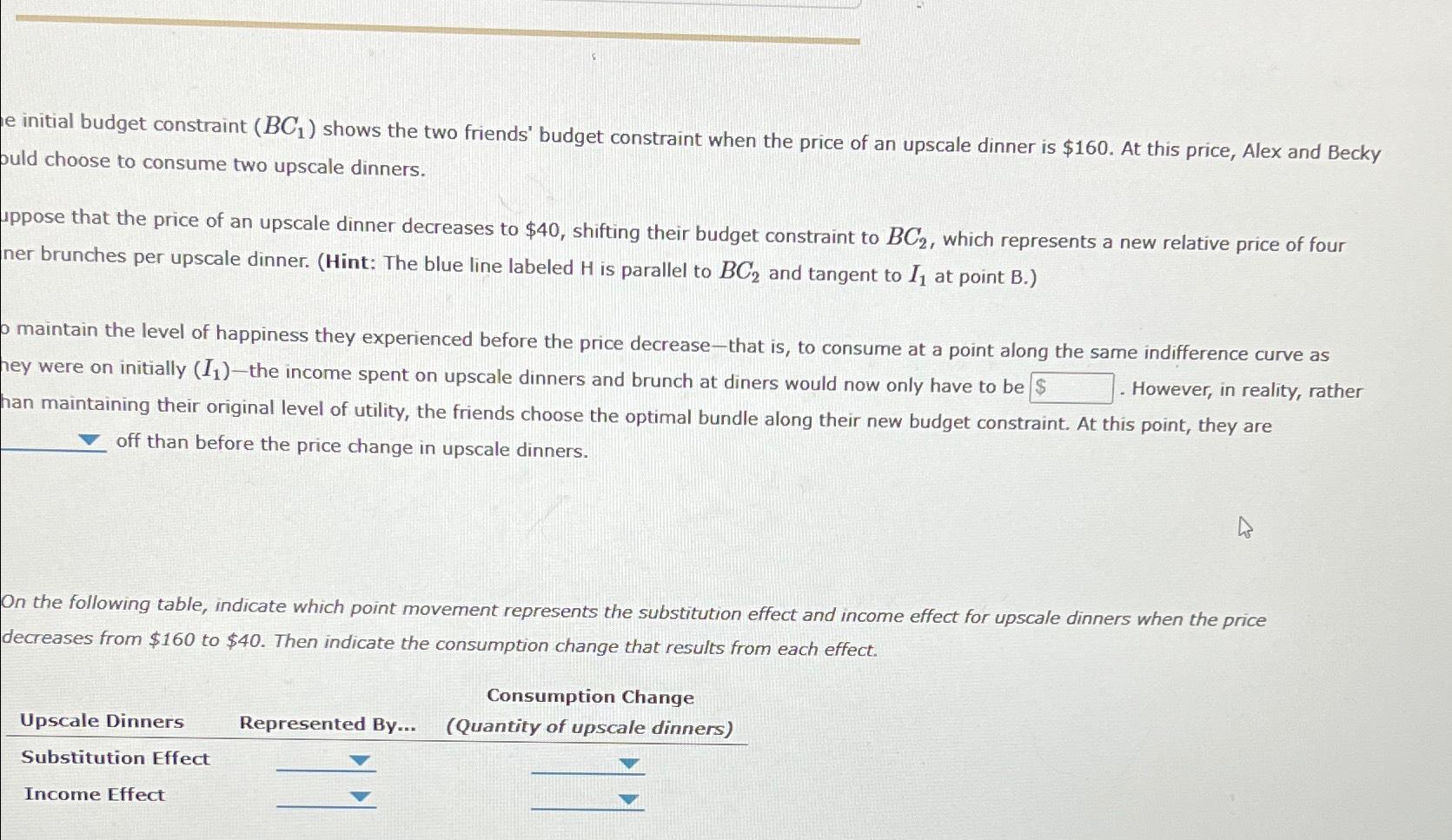 Solved e initial budget constraint (BC1) ﻿shows the two | Chegg.com