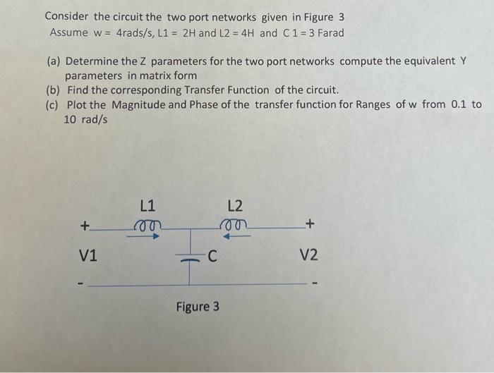 Solved Consider the circuit the two port networks given in | Chegg.com