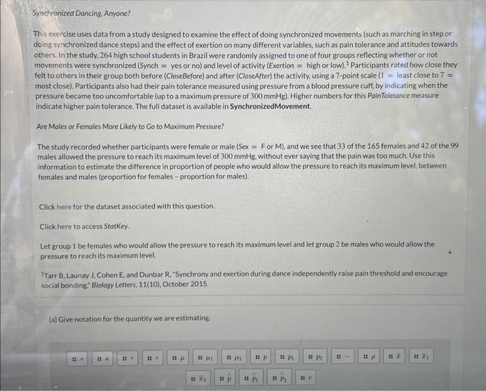 This exercise uses data from a study designed to | Chegg.com