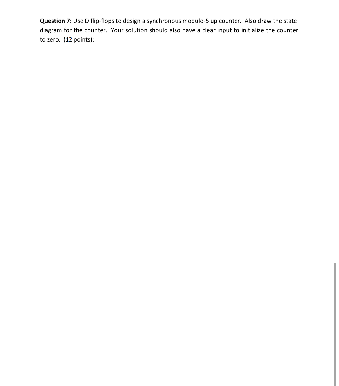 Solved Question 7: Use D flip-flops to design a synchronous | Chegg.com