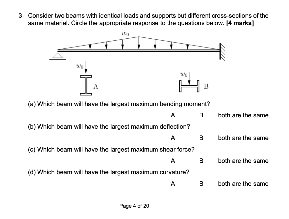 Solved Consider two beams with identical loads and supports | Chegg.com